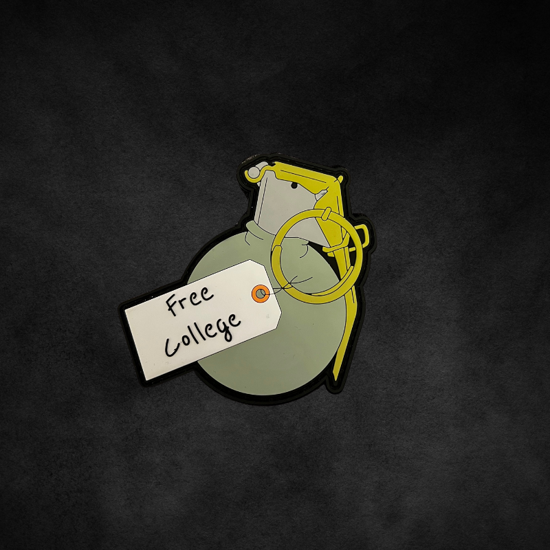 Free College PVC Patch – Wet Bucket Tattoo